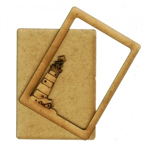 Plain ATC Wood Blank with Lighthouse Frame